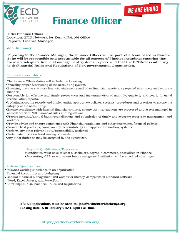 Job application - ECD Network for Kenya